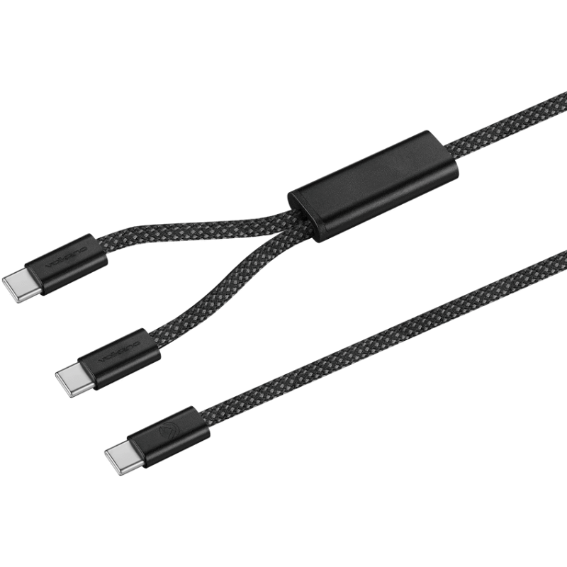 Volkano Weave Series USB C to 2 USB C 100W 1.5m - GeeWiz