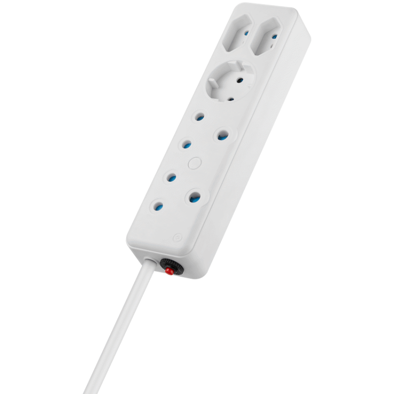 SWITCHED 5 Way Multiplug - White - GeeWiz