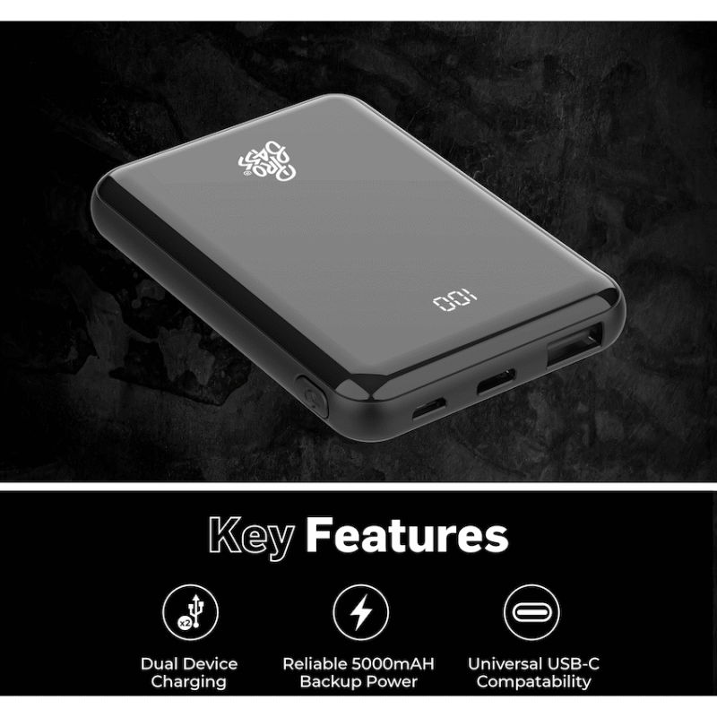 Pro Bass - ChargeMax 2 5000mAh power bank - Black - GeeWiz