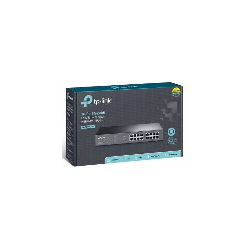TP-Link 16-Port Gigabit Easy Smart PoE Switch with 8-Port PoE+ - GeeWiz