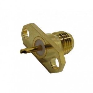 SMA-SOCKET Solder P/MOUNT 2-HOLE- Gold SMA-KF - GeeWiz