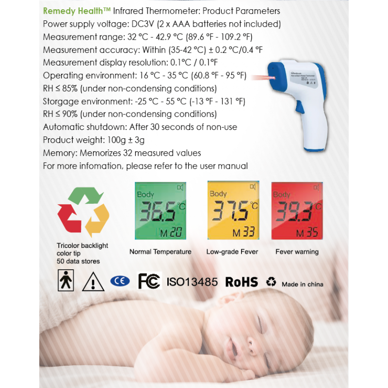 Remedy Health Contactless Infrared Thermometer - GeeWiz