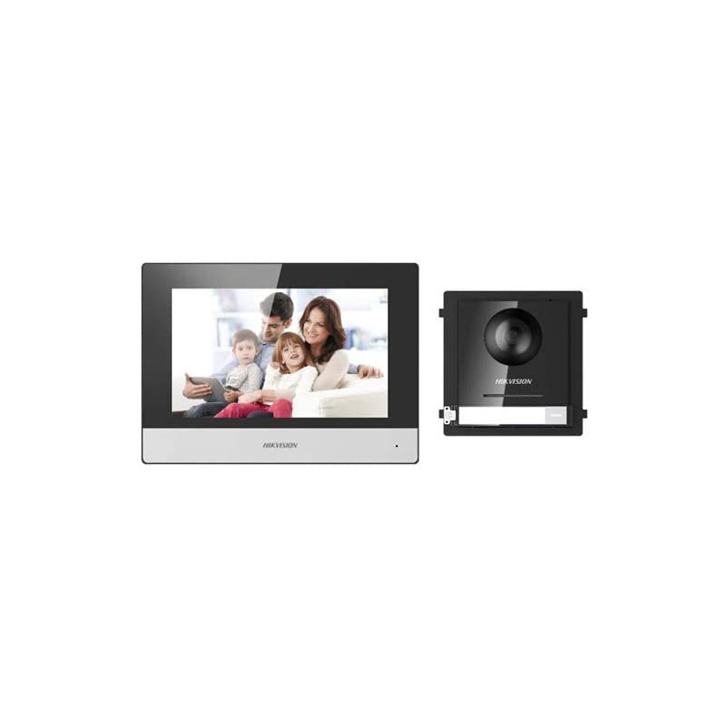 HIKVISION 1-1 Video Intercom Kit with SD Card and 4 Port Switch (DS ...