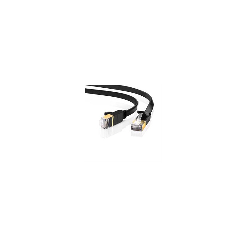 Ugreen 5m CAT7 STP Lan Flat Cable - Black - GeeWiz