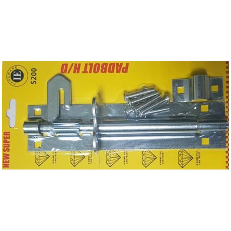 Noble Lockable Pad Bolt latch 200mm Zinc Plated- Can be installed ...