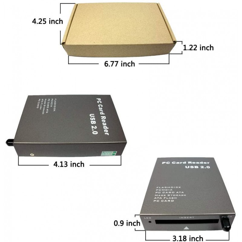 PC Card Reader USB 2.0 to PC ATA Flash Card PCMCIA For Disk Memory Card ...
