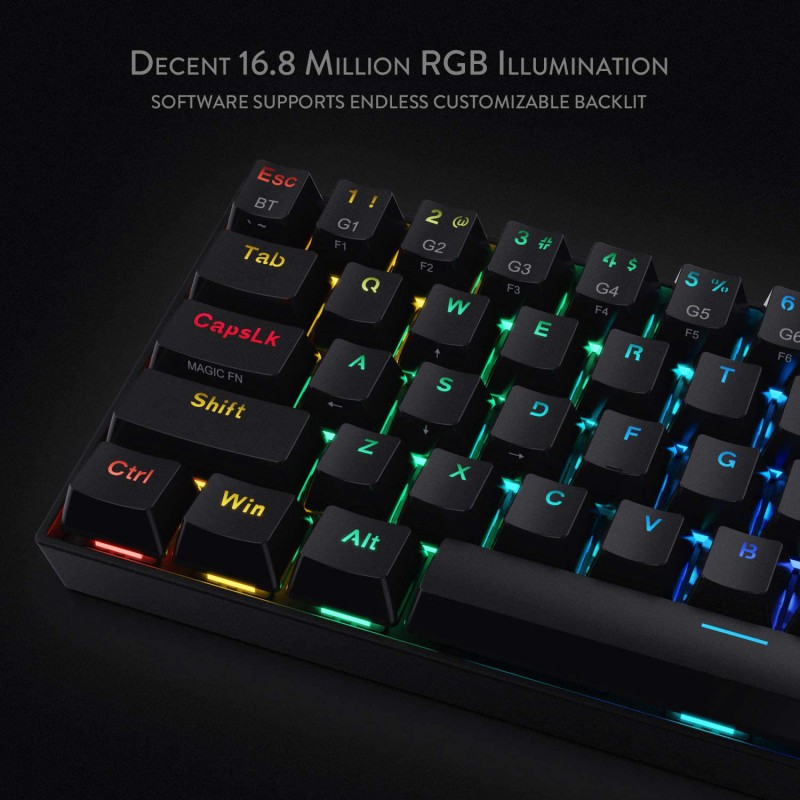 Redragon K530 Draconic 60% Compact RGB Wireless Mechanical Keyboard ...