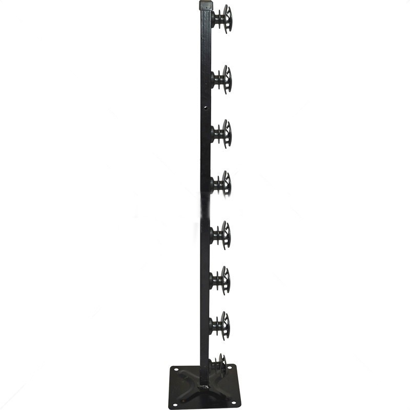 Nemtek Fence Pole 8 Line Square Tube + Base Shield Black - GeeWiz