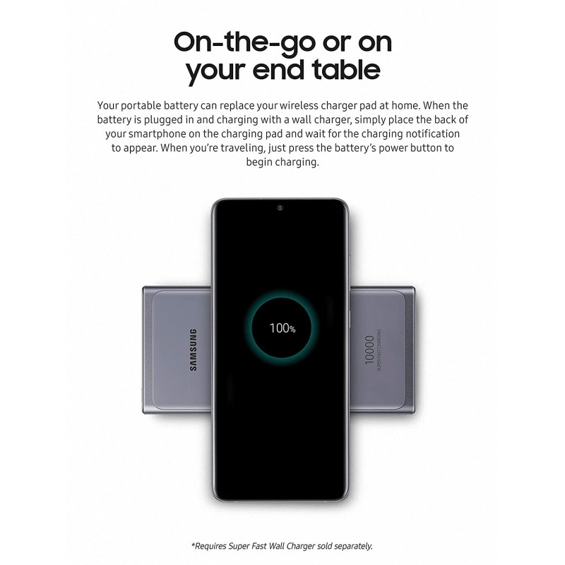 Samsung 25W Wireless Portable Battery 10000mAh Power Bank - GeeWiz