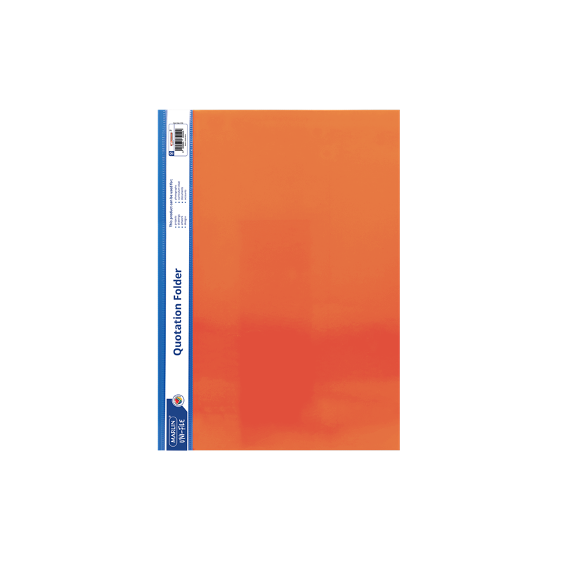 Marlin A4 Orange Quotation and Presentation Folder- Clear View Front ...