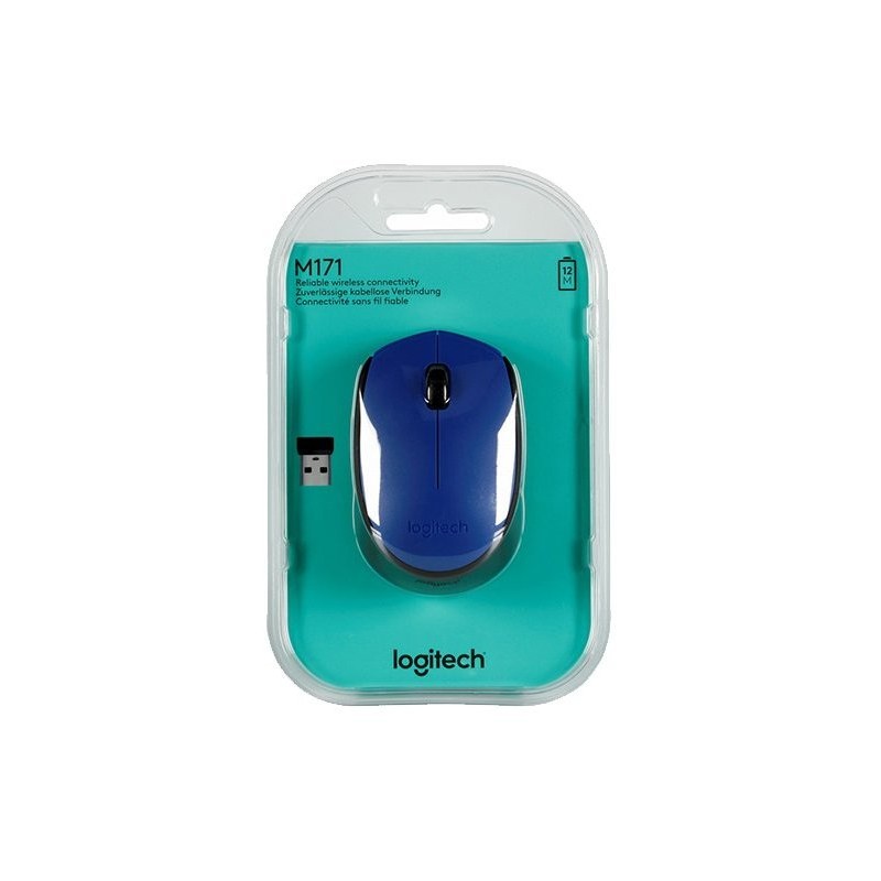Logitech - M171 Wireless Mouse - Blue - GeeWiz