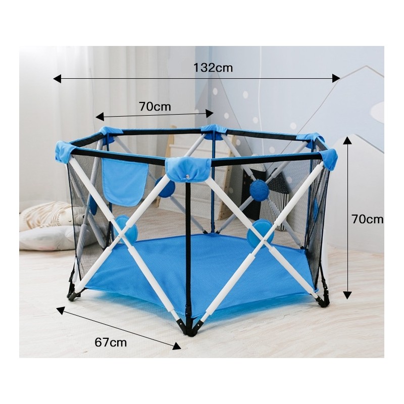 Portable playpen with carry bag-Blue - GeeWiz