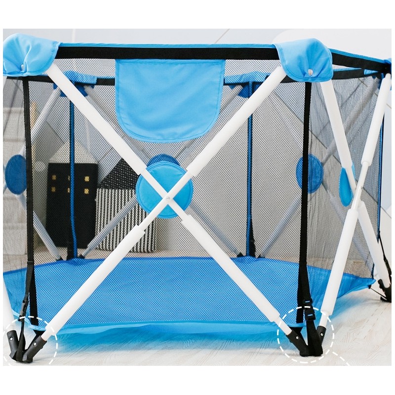 Portable playpen with carry bag-Blue - GeeWiz