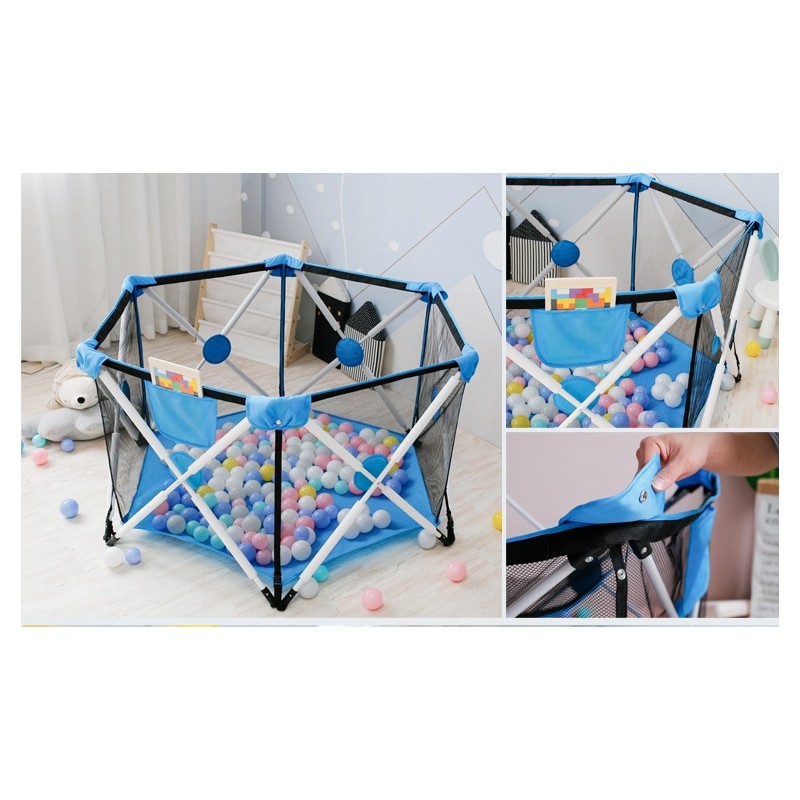 Portable playpen with carry bag-Blue - GeeWiz