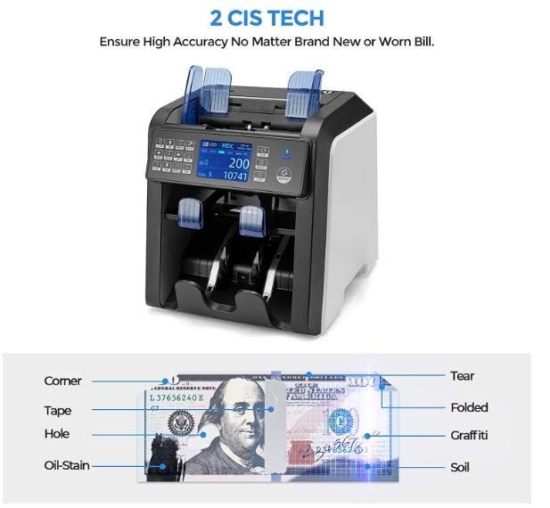 Point of Sale Equipment - Dual Pocket Bank Note Cash Counter with ...
