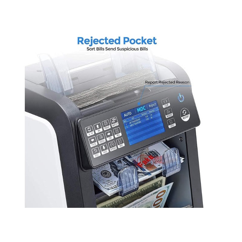 Dual Pocket Bank Note Cash Counter with Counterfeit Detection - Multi ...