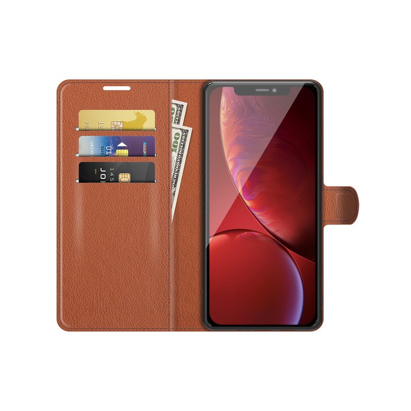 Tuff-Luv Executive Foilio Case & Stand for Apple iPhone 13 - Brown - GeeWiz