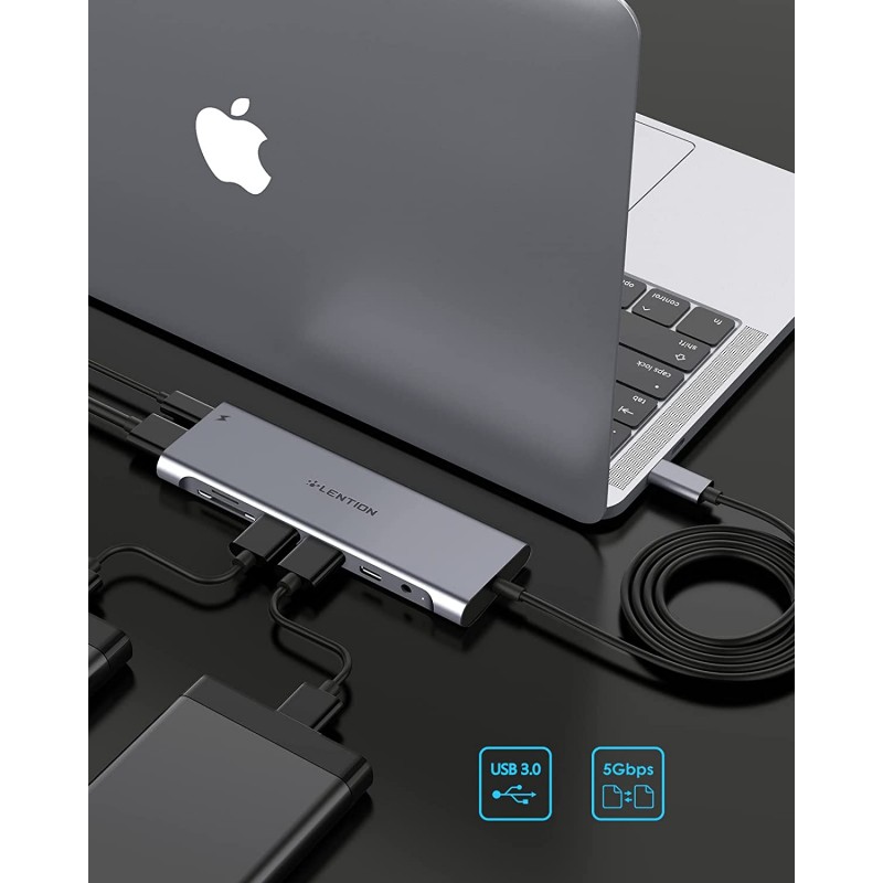 Lention USB C Hub - 4k HDMI / SD Slot / Micro SD Slot / 2x USB 3.0 ...