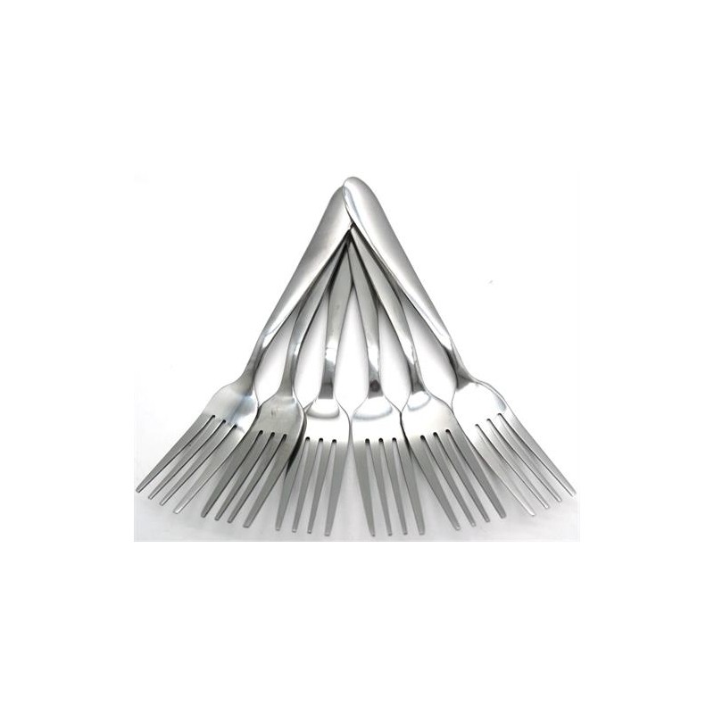 Casey Catering 6 Piece Stainless Steel Dinner Dessert Forks Set Geewiz