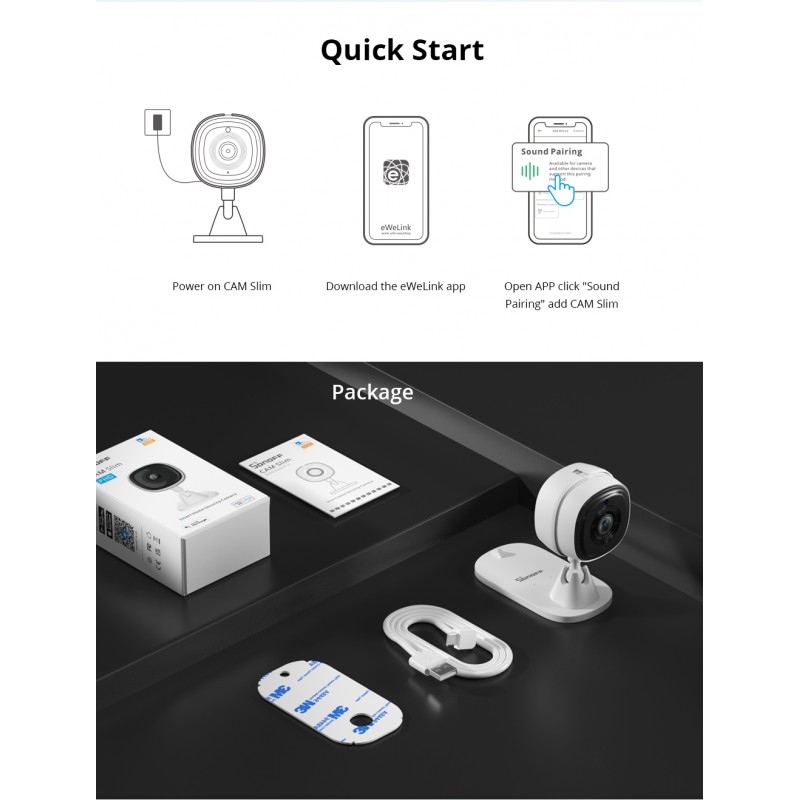 SONOFF Slim Cam - Slim Smart Home Security Camera / 1080p - GeeWiz