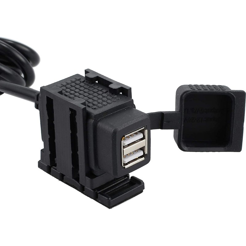 Universal Motorcycle Dual USB Phone/GPS Charger with Inline Fuse (12V ...