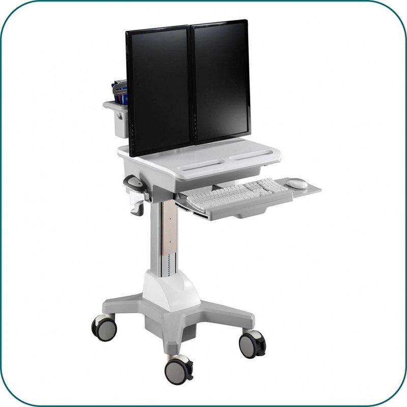 Aavara CND01 Mobile Medical Cart - Dual Monitor Type - GeeWiz