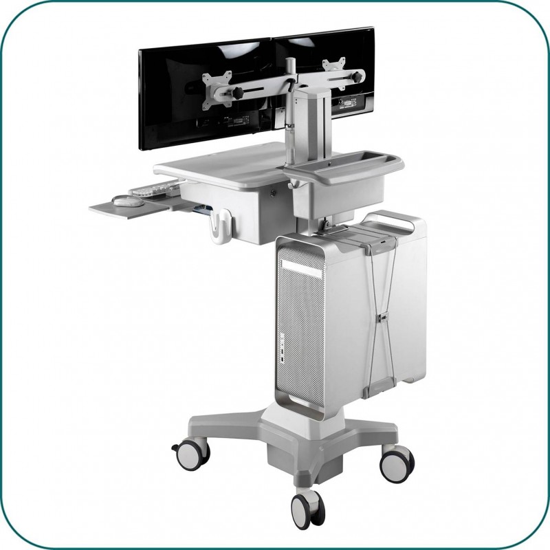 Aavara CND01 Mobile Medical Cart - Dual Monitor Type - GeeWiz