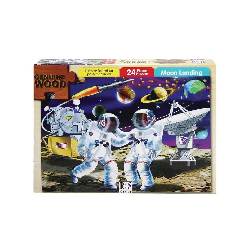 RGS Group Moon Landing Wooden Puzzle - 24 Piece - GeeWiz