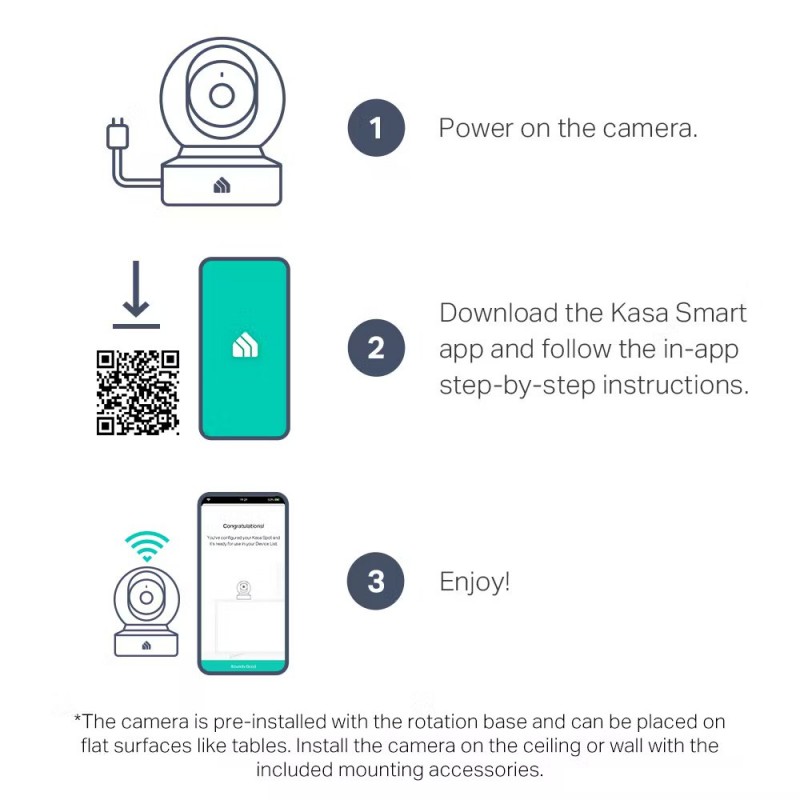KASA 2K HD Pan Tilt Smart WiFi Camera - Activity Zones / Motion ...