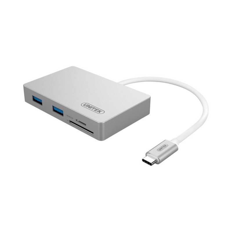 Unitek Type-C 2-Port USB3.0 Hub with Power Delivery and SD/Micro SD ...
