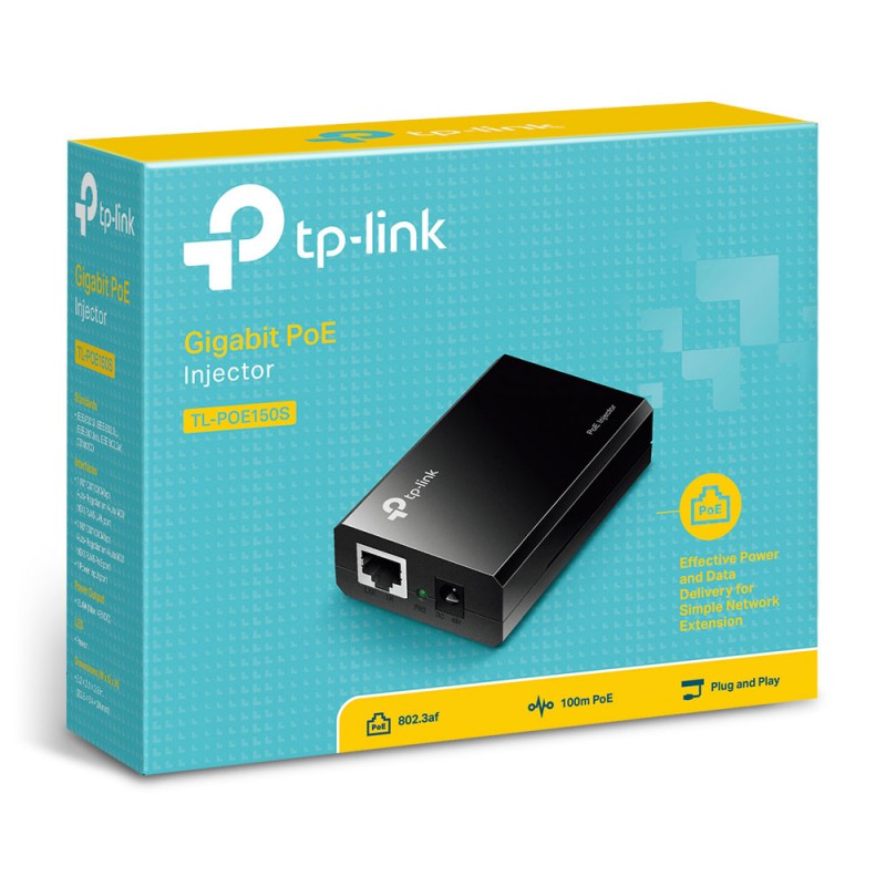 TP-Link TL-POE150S Single Port PoE Injector (48VDC) - GeeWiz