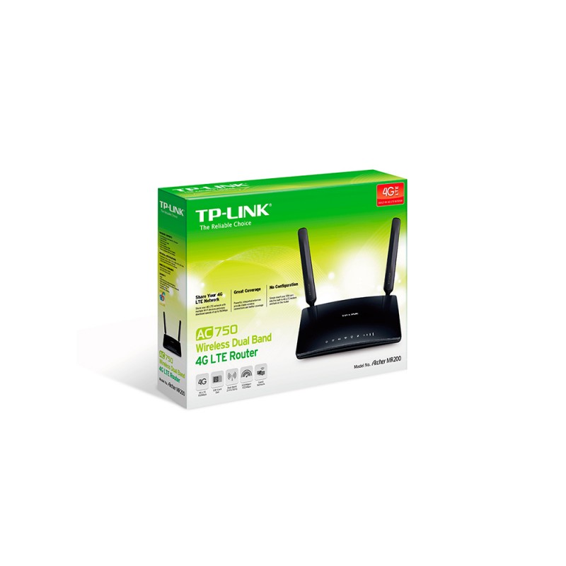 TP-Link Archer MR200 AC750 Wireless SIM Slot 3G/4G/LTE Dual Band Router ...