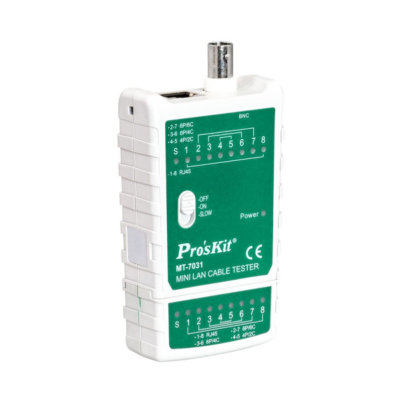 ProsKit Mini LAN Cable Tester (RJ45-RJ11-12-22-BNC) - GeeWiz