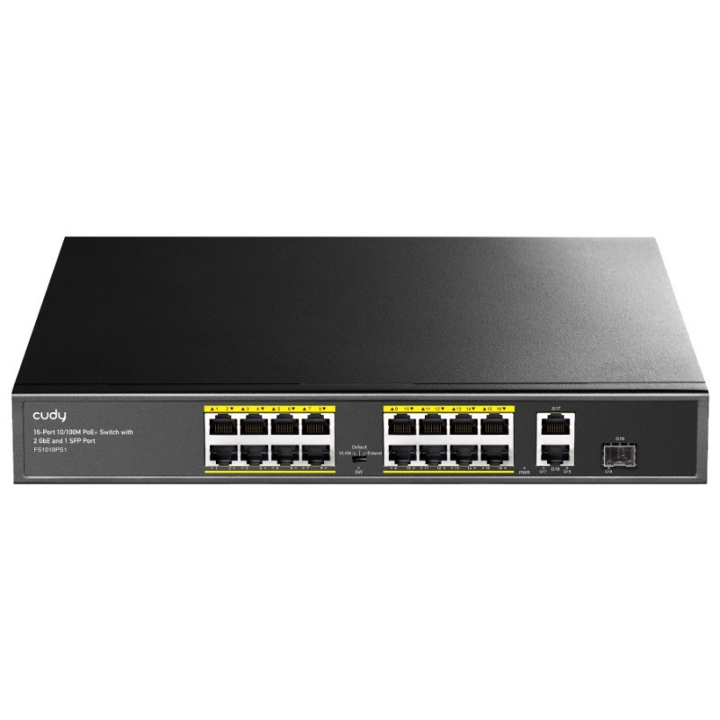 Cudy 18 Port with 16 PoE 190W 2 Gigabit 1SFP Combo Switch - GeeWiz