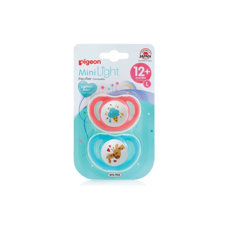 Pigeon - Minilight Pacifier - L 2pc (Girl) - GeeWiz