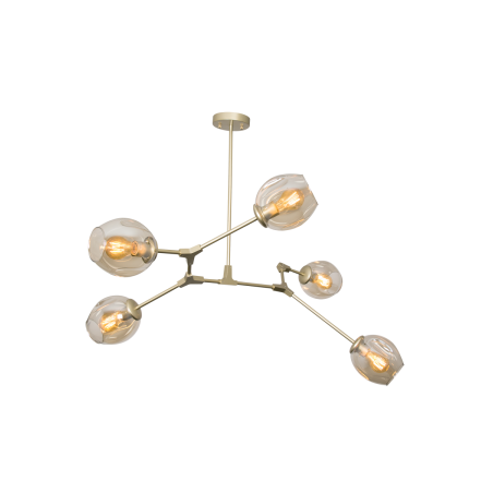 Bright Star Lighting - Gold Ceiling Fitting with Champagne Colour Glass ...