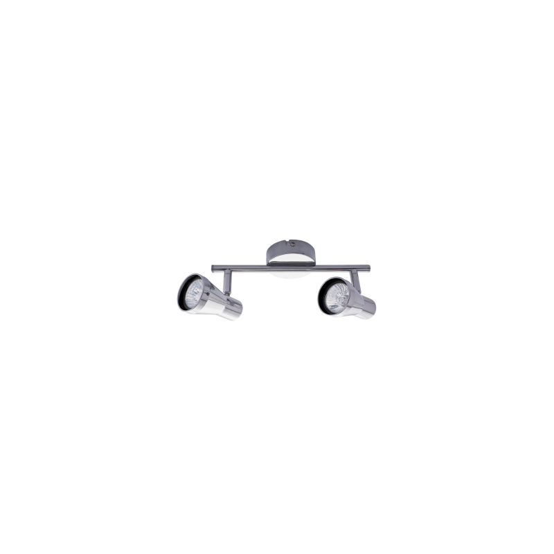 Bright Star Lighting - Two Polished Chrome Spotlight On Straight Bar ...