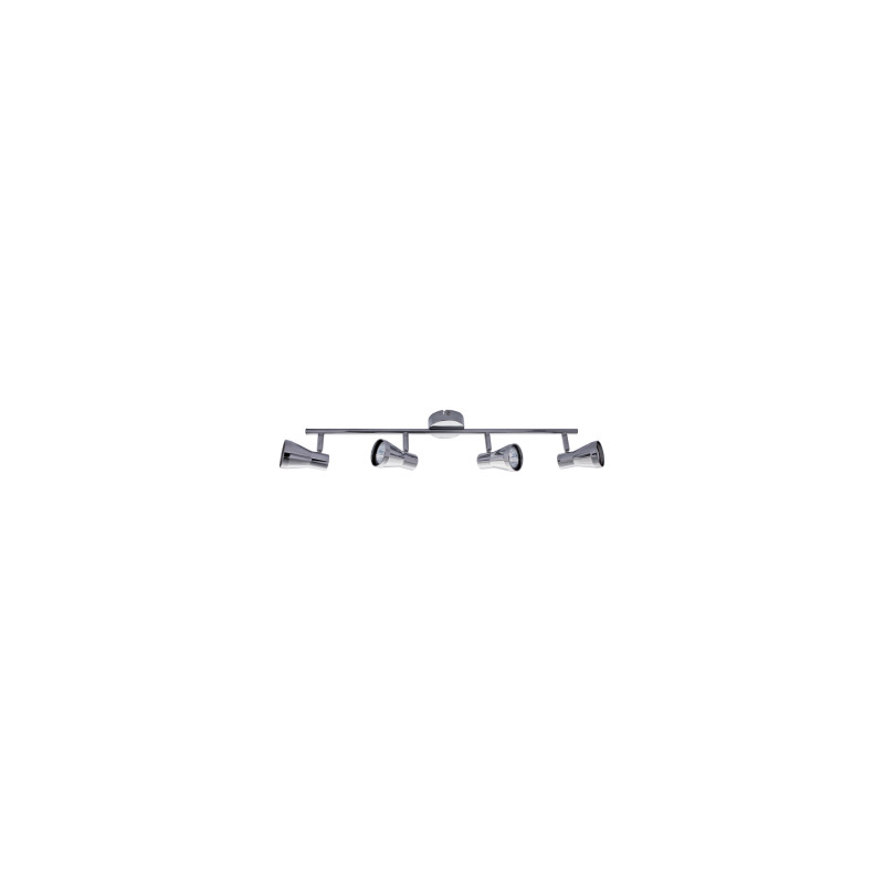 Bright Star Lighting - Four Polished Chrome Spotlight On Straight Bar ...