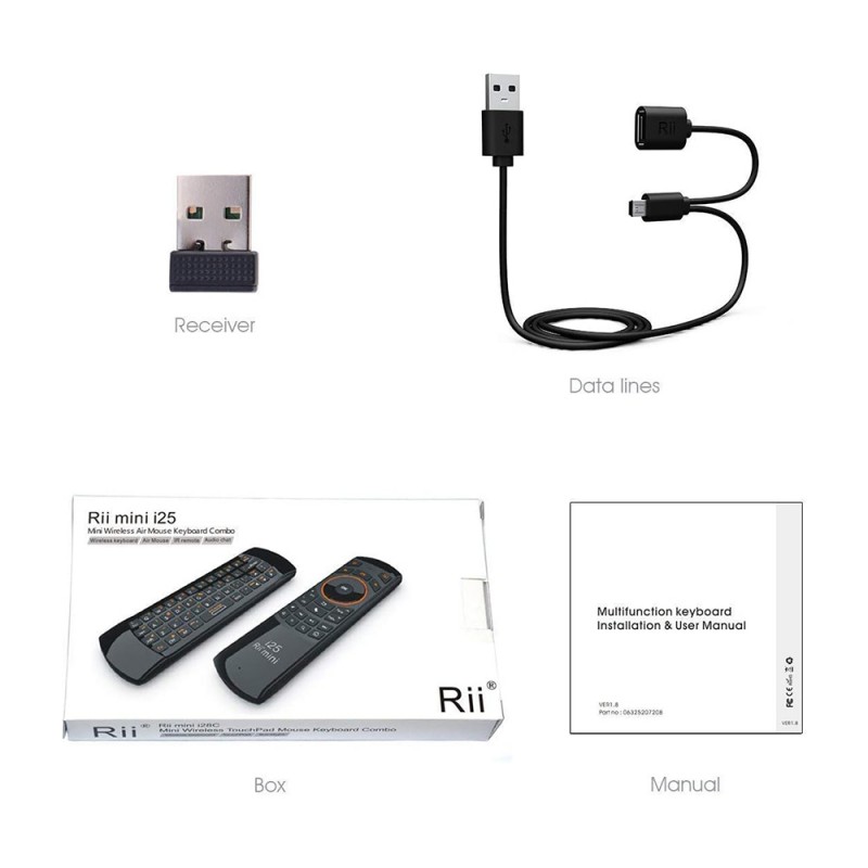 Rii Mini i25 Wireless Air Mouse Keyboard Combo - Multifunction / 2.4Ghz ...