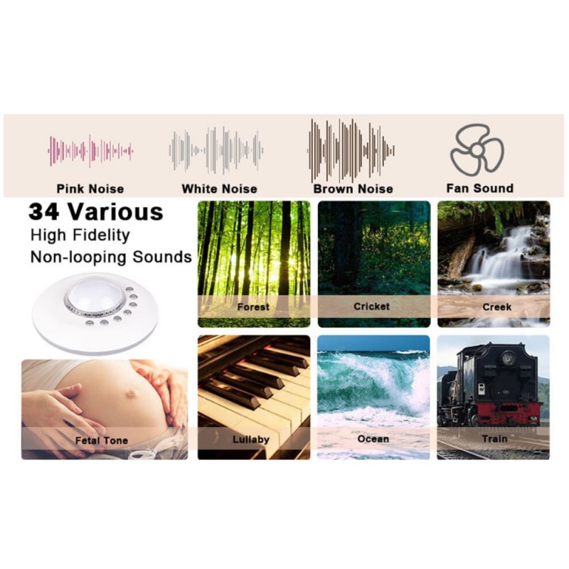 Smart White Noise Machine - Supports Remote Operations / 34 Non ...