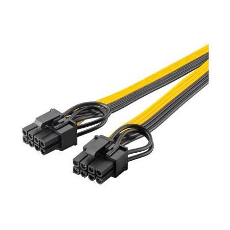 Goobay 8-Pin Female to Dual 6+2 Male for PCIe Power Supply Cable - GeeWiz