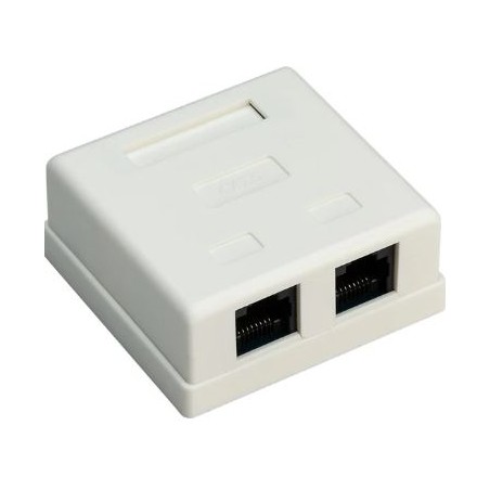 Goobay 2-Port RJ45 CAT 6 UTP Surface Mount Installation Box - White ...