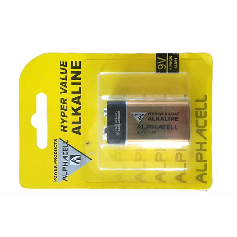 Alphacell 9V Alkaline Battery - Single Pack - GeeWiz