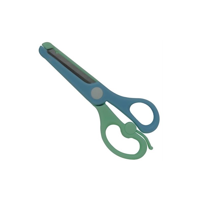 DLOffice Kiddies Multi Use Blunt Nose Plastic Scissors - Blue - GeeWiz