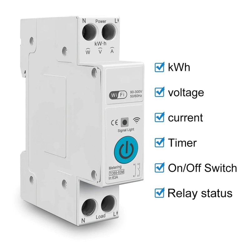 Ewelink Wifi Smart Circuit Breaker Type Timer 63a With Power Kwh