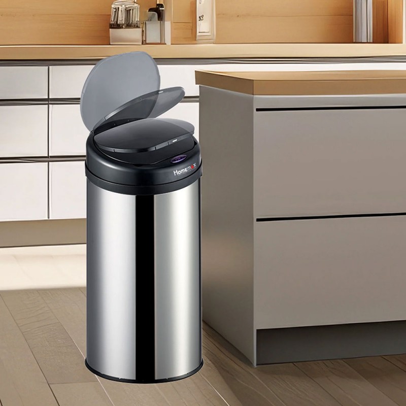 HomeMax Round Sensor Bin - 30L / Silver - GeeWiz