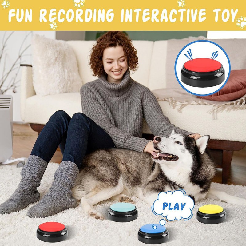 Dog Training Buttons - train your dog with fun talking buttons (4 Pack ...
