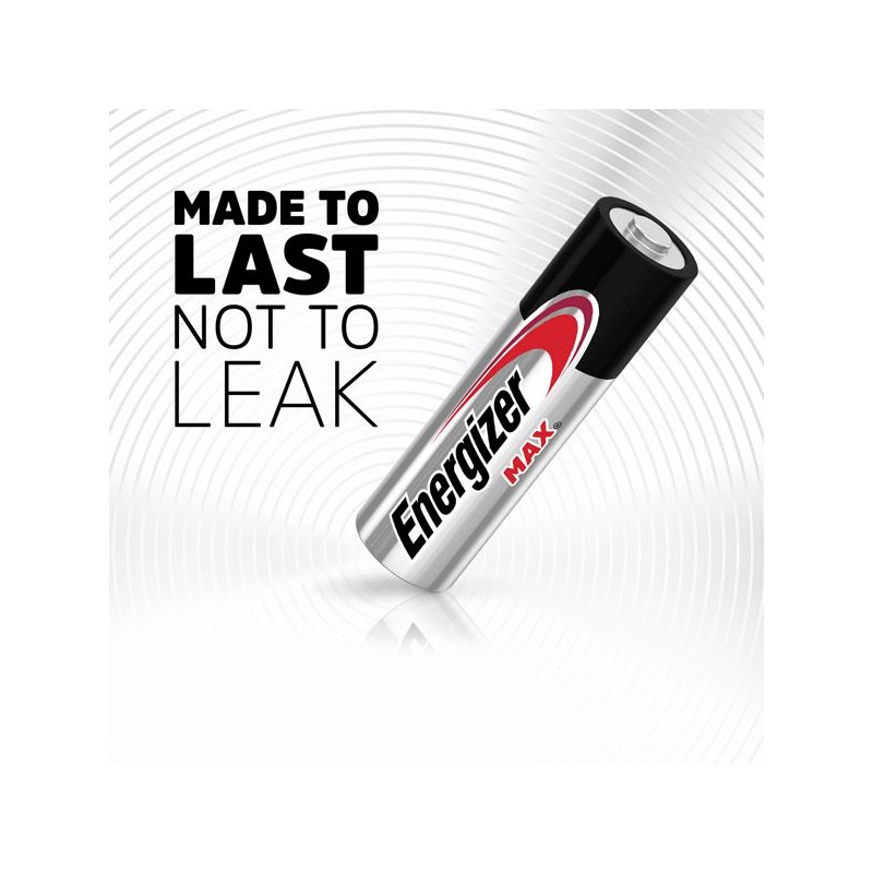 Energizer E91BP8 1.5v MAX Alkaline AA Battery Card 8 - GeeWiz