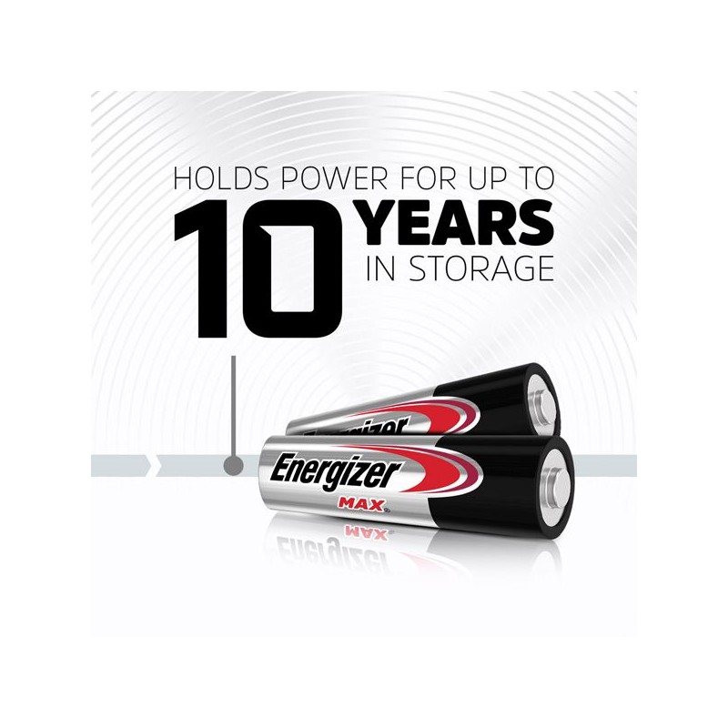 Energizer E91BP8 1.5v MAX Alkaline AA Battery Card 8 - GeeWiz