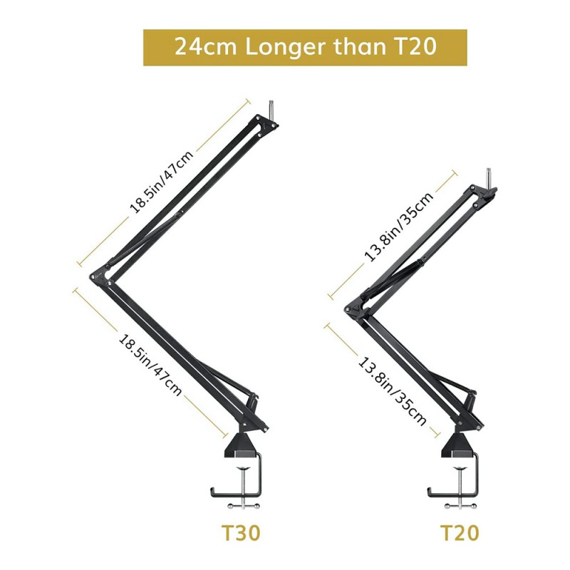 TONOR T30 Mic Boom Arm - Extend Your Reach & Enhance Audio (18.5inch ...